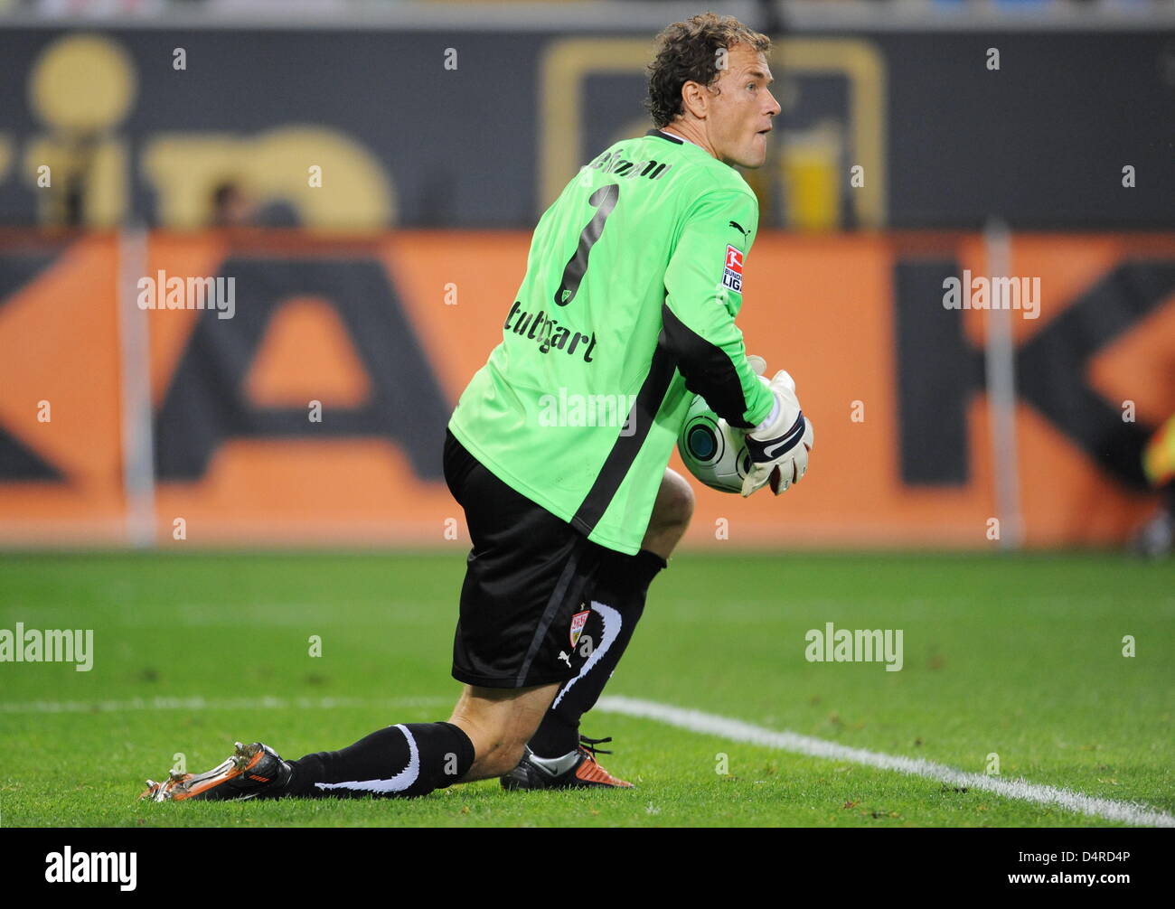 Stuttgart?s goalie Jens Lehmann pictured during the German Bundesliga ...