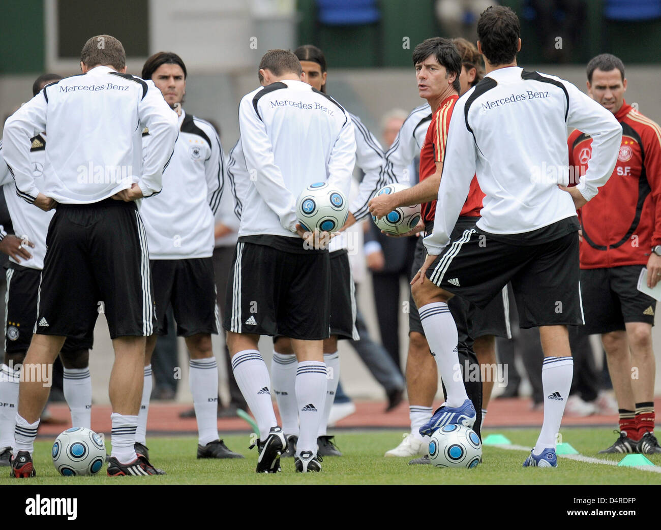 Joachim Loew (3-R), head coach of Germany?s national soccer squad ...