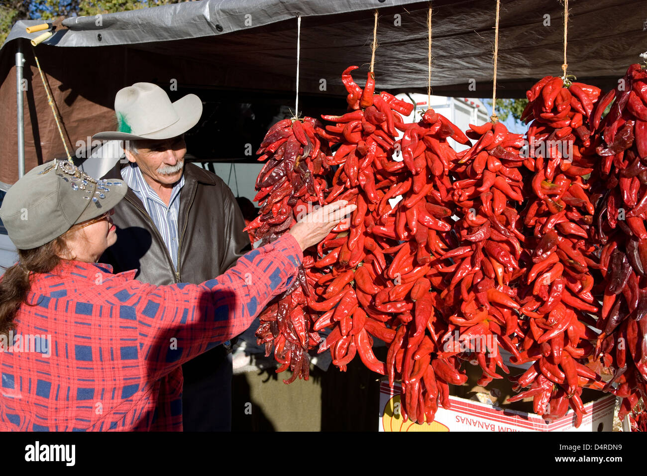 Santa Fe: dried red chile / chili Stock Photo - Alamy