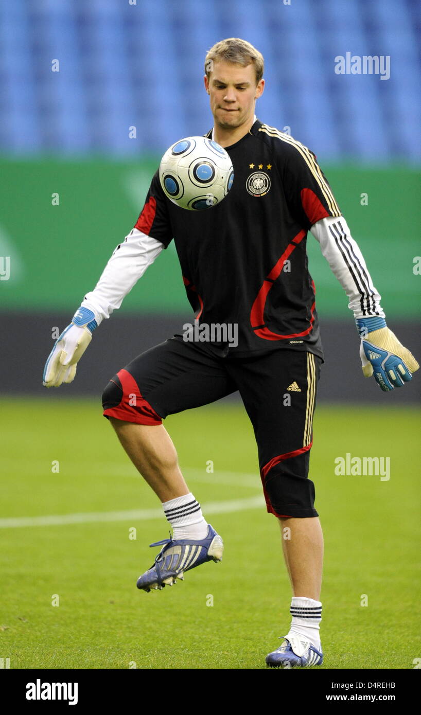 German national goalkeeper Manuel Neuer controls the ball during a ...