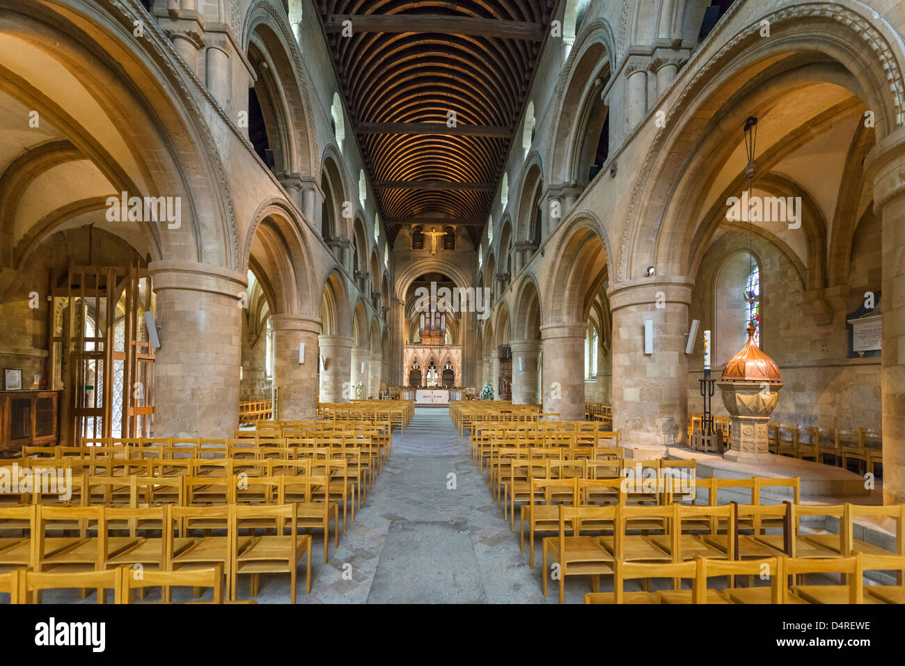 Nave of Southwell Minster, Southwell, Nottinghamshire, East Midlands ...