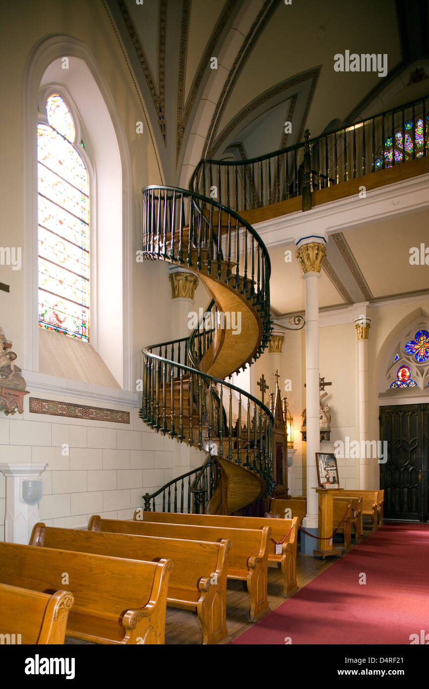 Santa Fe: Loretto chapel - 'Miraculous Staircase' Stock Photo - Alamy