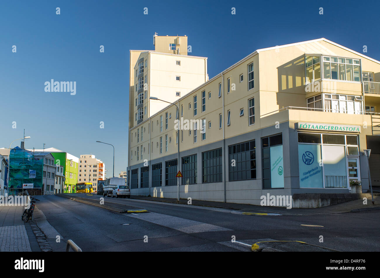 Colourful architecture and buildings of Reykjavik city centre. Iceland ...