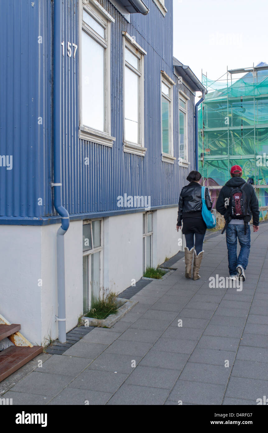 Colourful architecture and buildings of Reykjavik city centre. Iceland ...
