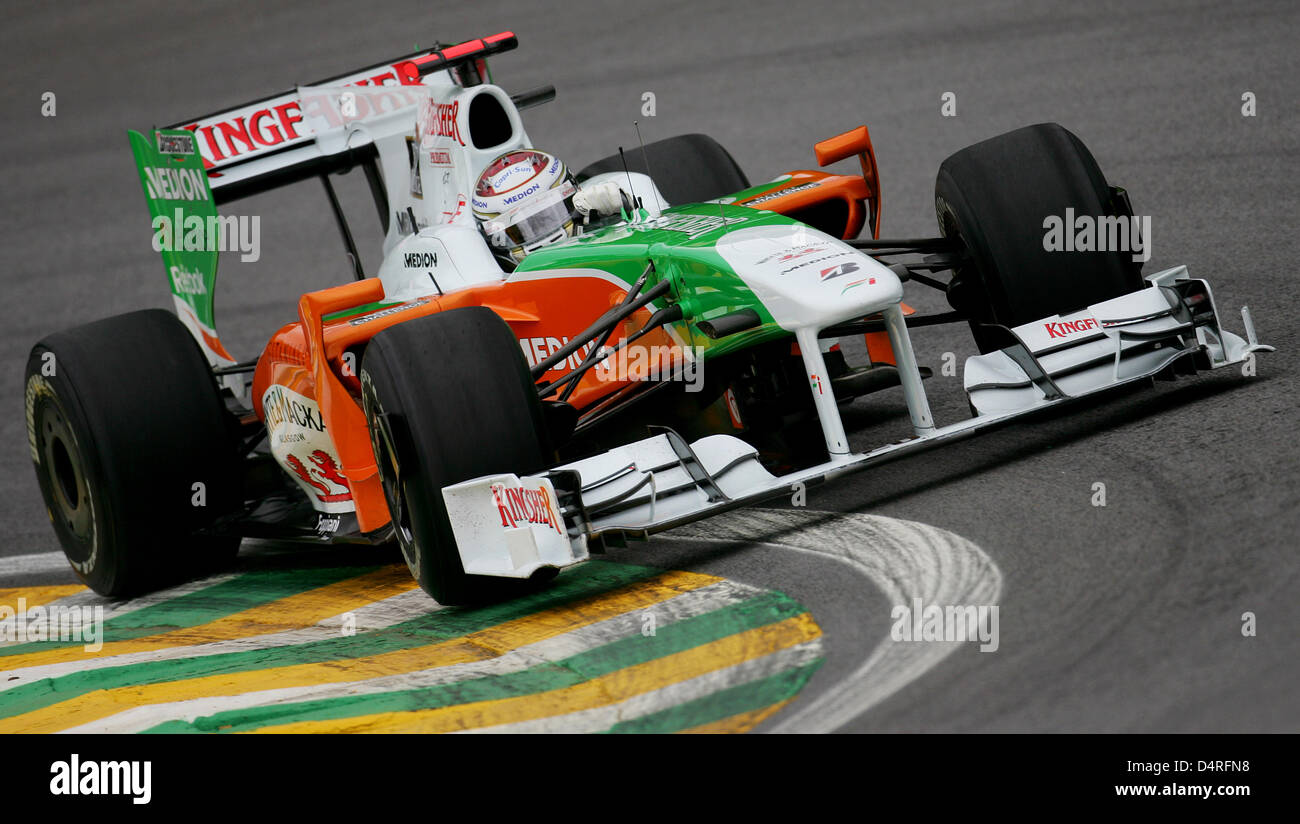 German Formula One driver Adrian Sutil of Force India races during the ...