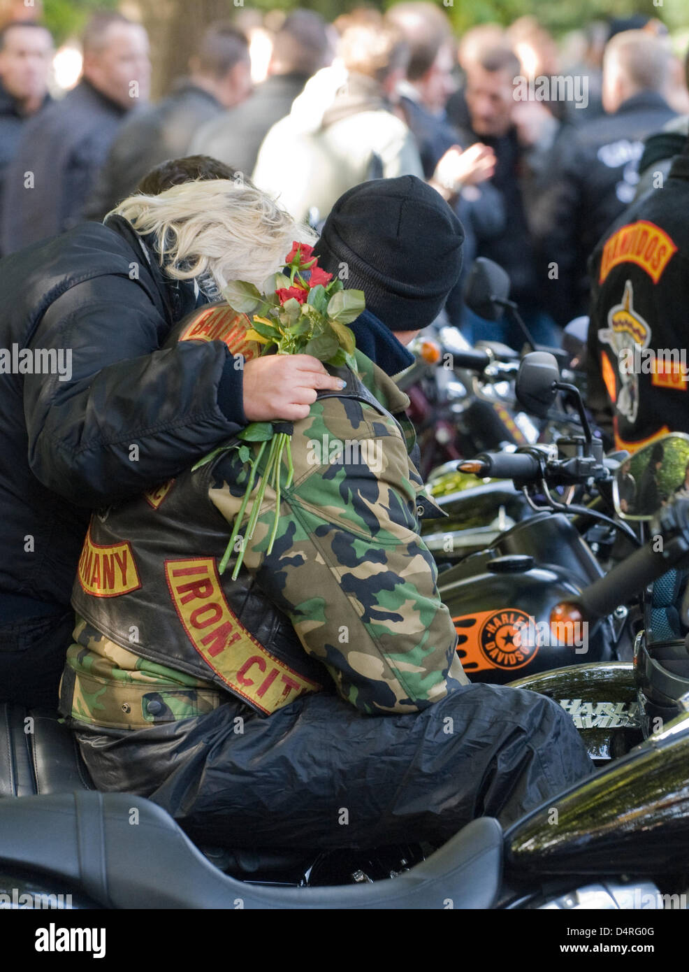 Members of Bandidos motorcycle gang attend the funeral of a murdered ...
