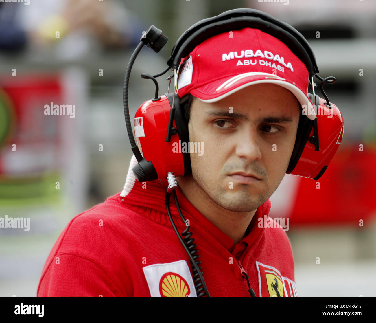 Brazilian Formula One driver Felipe Massa of Scuderia Ferrari stands in ...