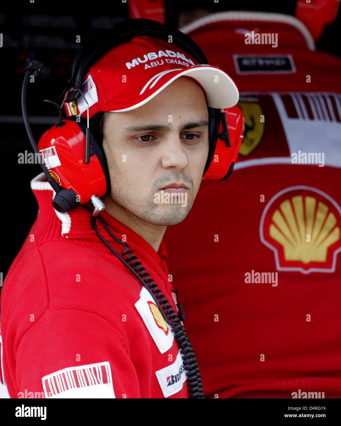 Brazilian Formula One driver Felipe Massa of Scuderia Ferrari stands in ...