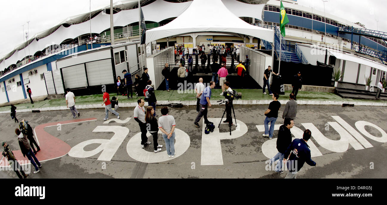 General view of the entrance to the paddock of Jose Carlos Pace race ...