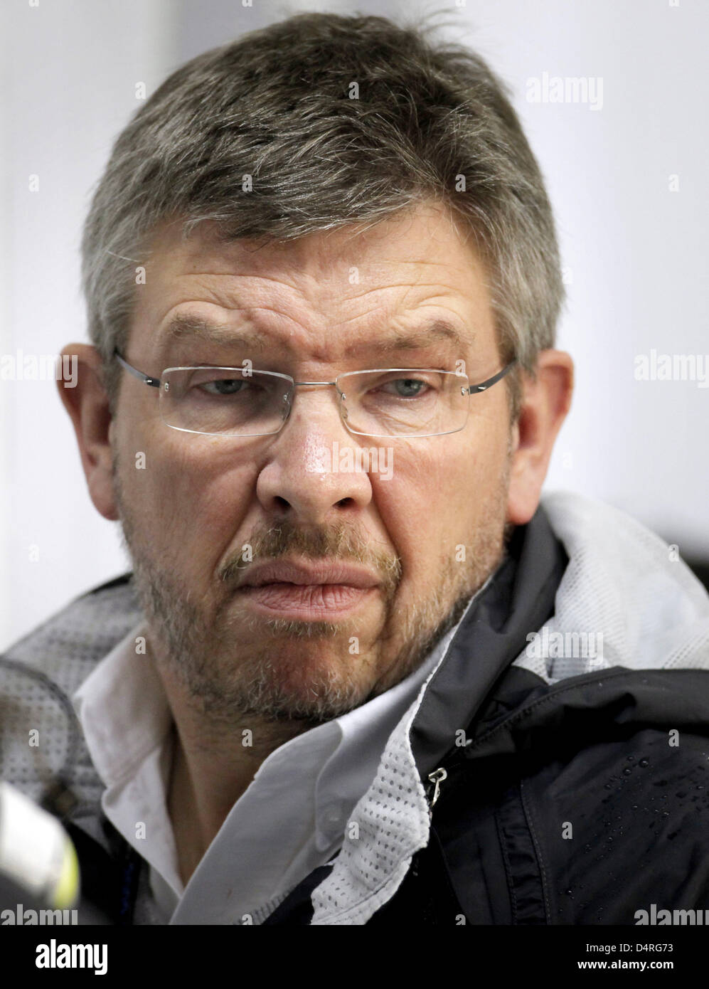 British Ross Brawn, team principal of Brawn GP pictured in the pits ...