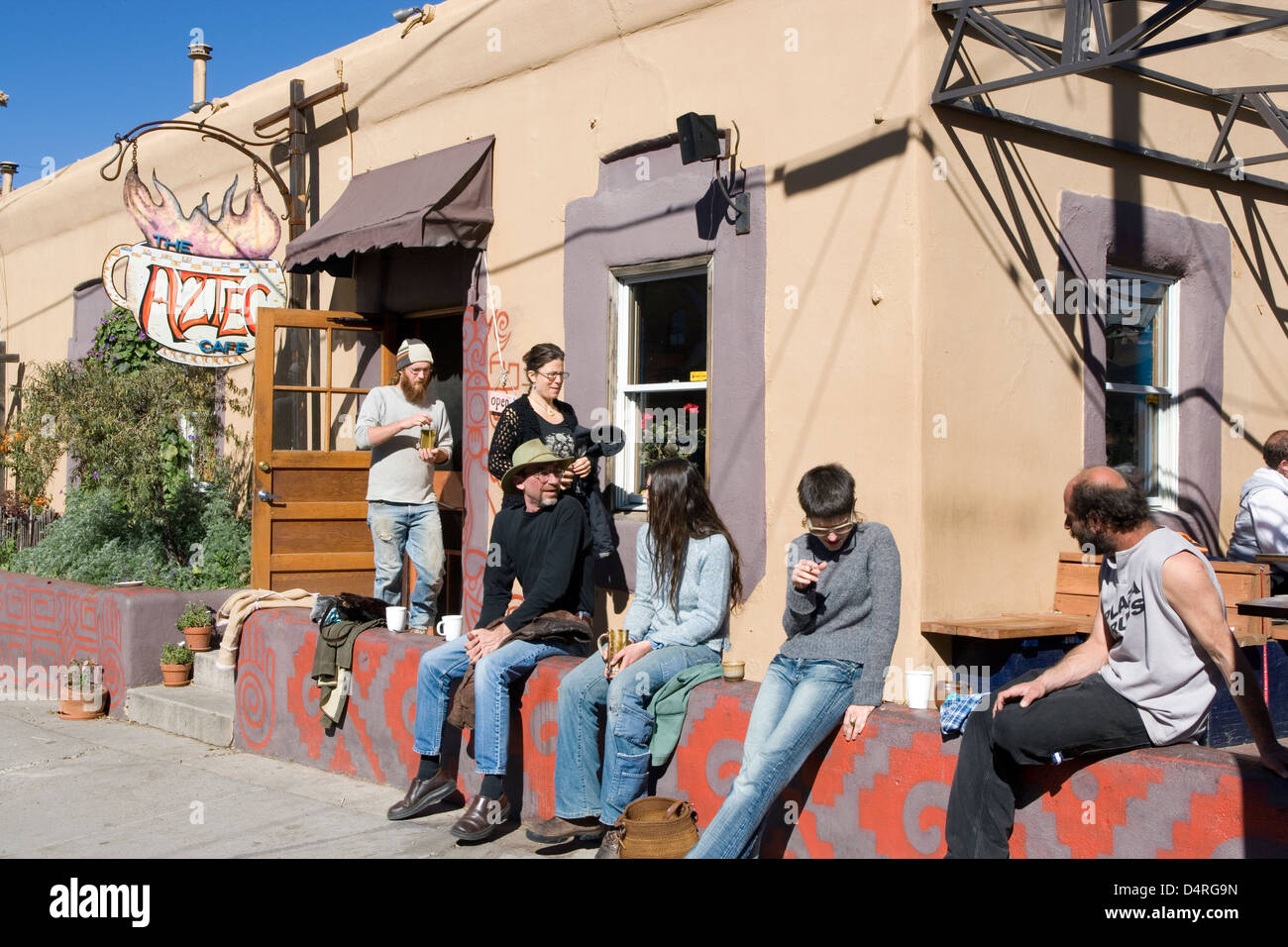 Santa Fe: Aztec Cafe Stock Photo - Alamy