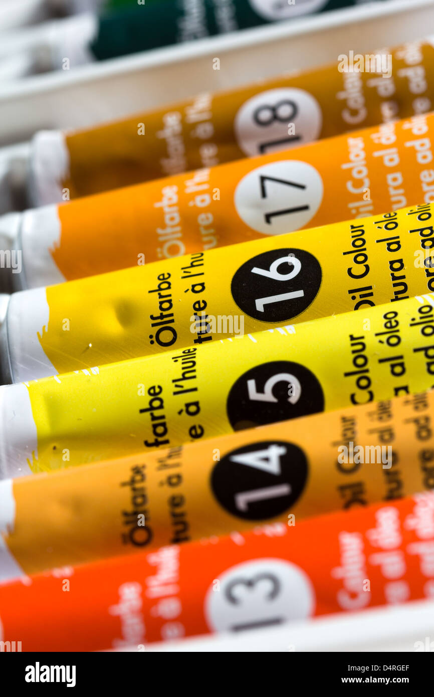 Paint tube yellow color tube hi-res stock photography and images - Alamy