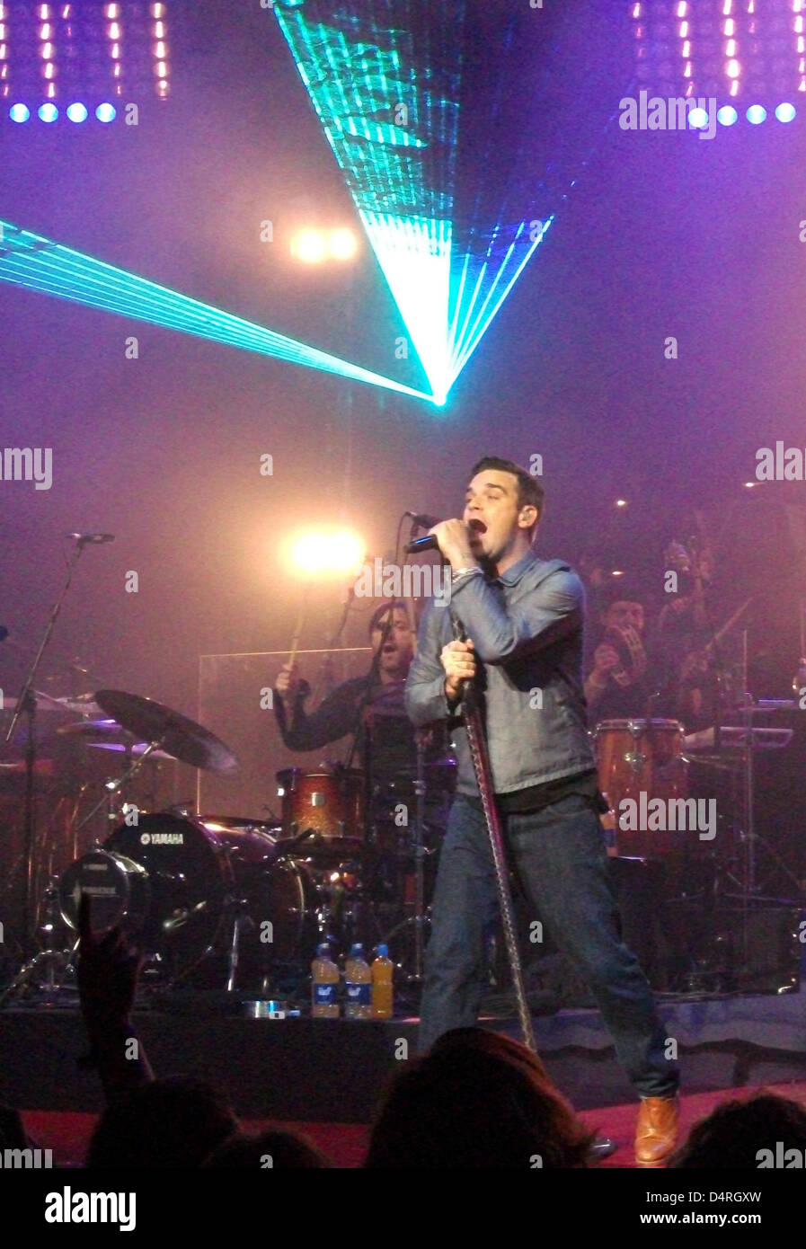 Singer Robbie Williams performs during the BBC Electric Proms concert ...