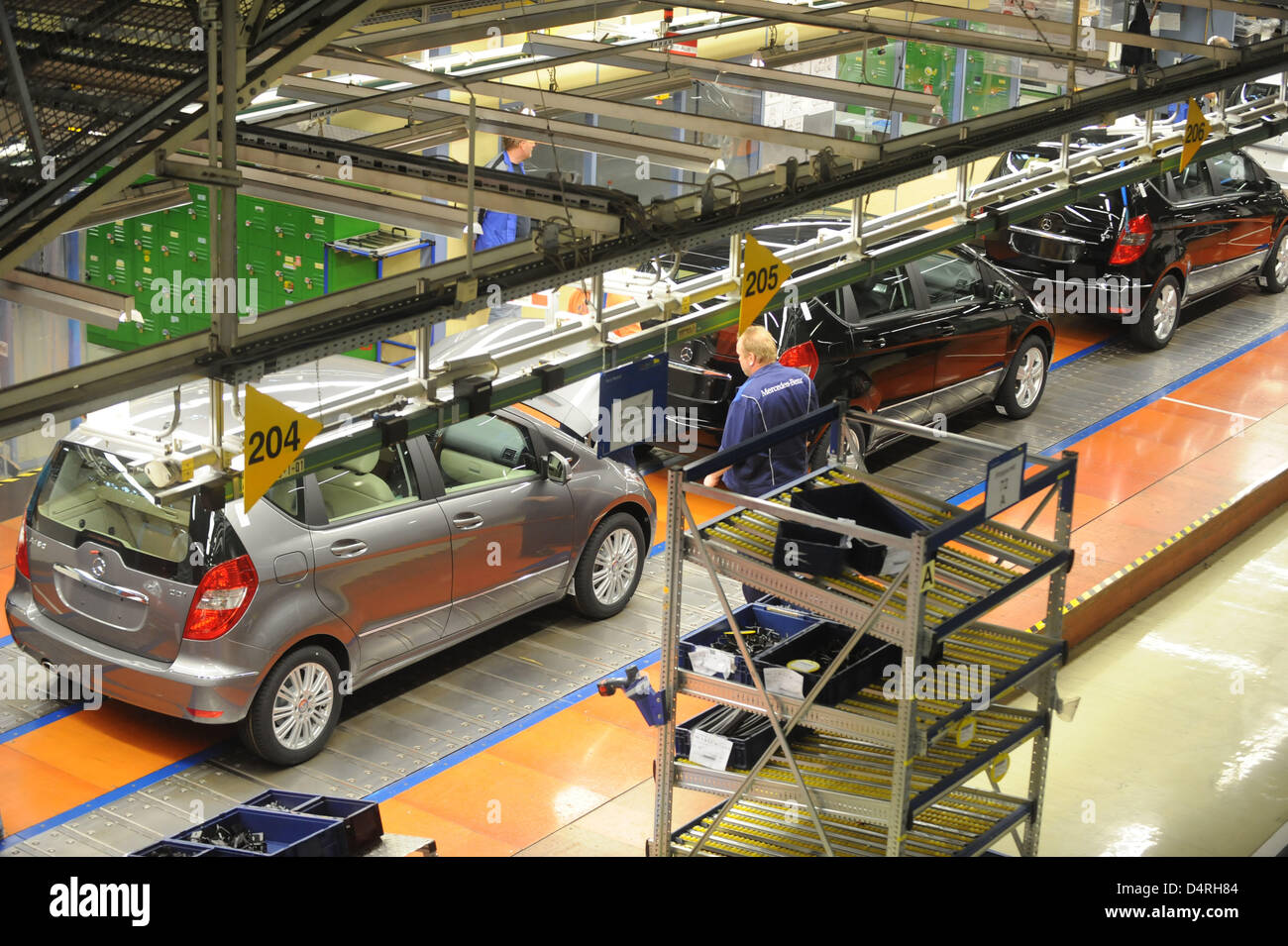 Models of Mercedes? A class are produced in the building shell of new ...