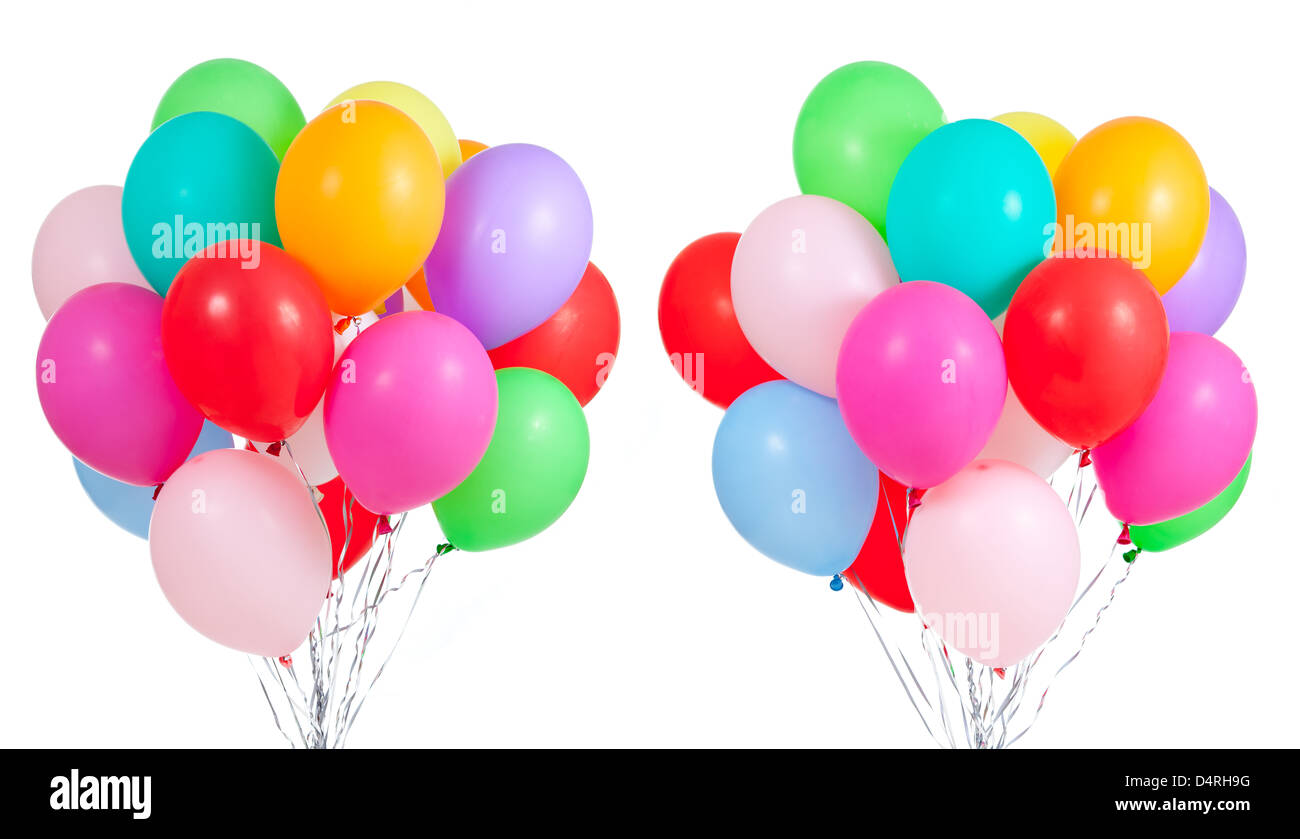colorful balloons on white background Stock Photo - Alamy
