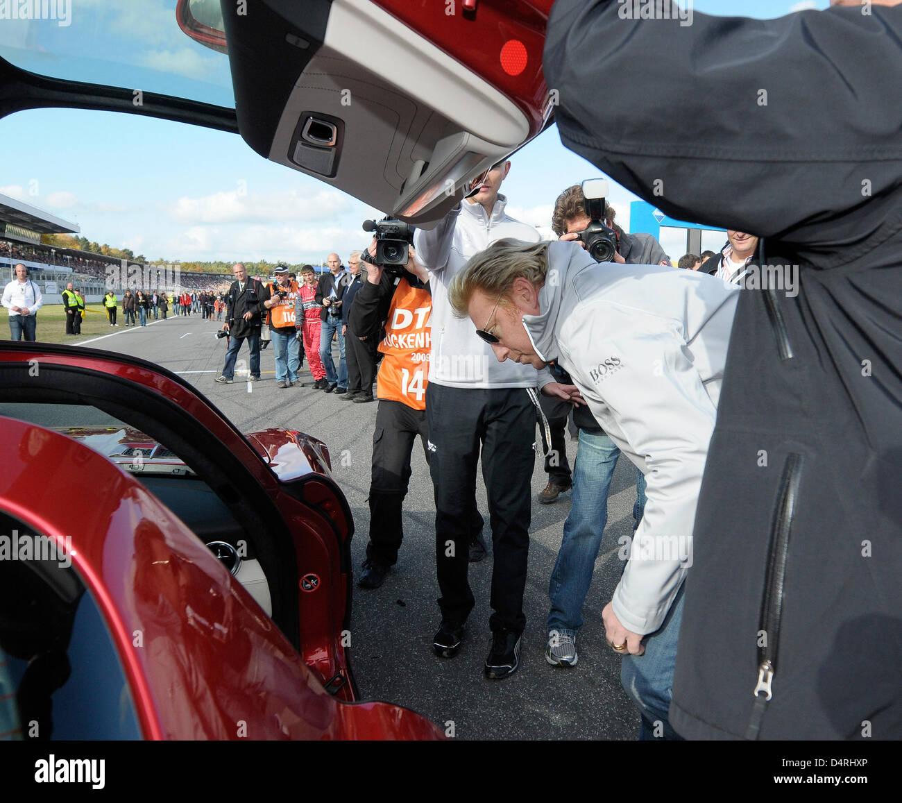 Former German professional tennis player Boris Becker gets in a car ...