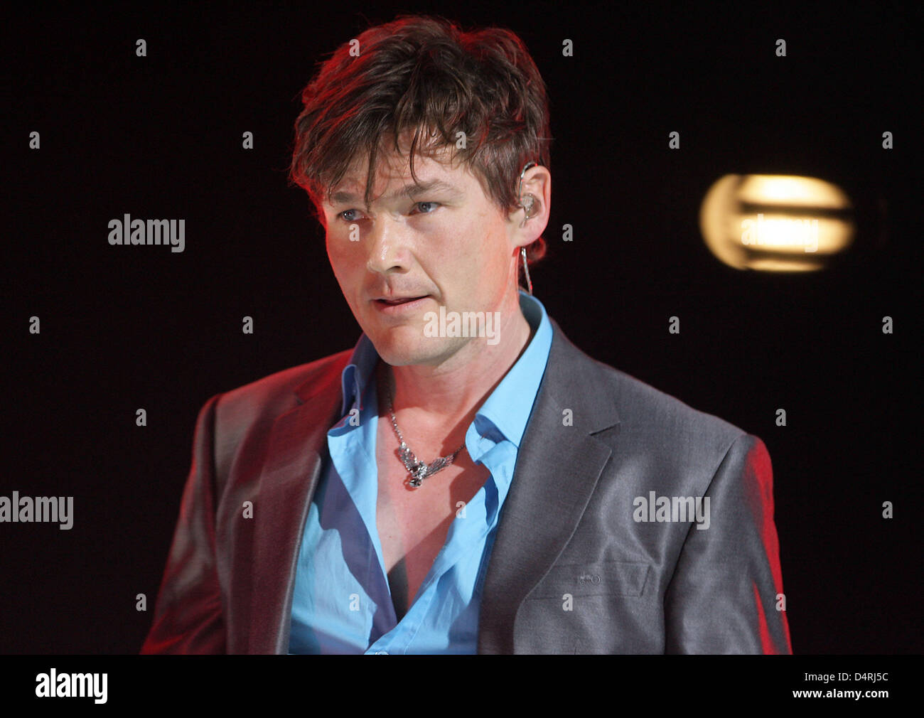 Morten Harket, singer of the Norwegian band a-ha, performs at a concert ...