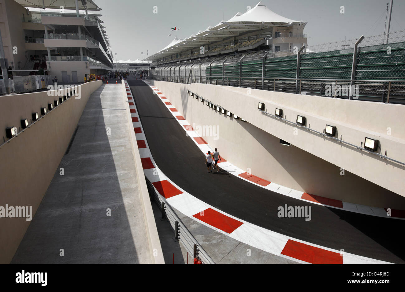 The newly built Yas Marina Circuit race track pictured in Abu Dhabi ...