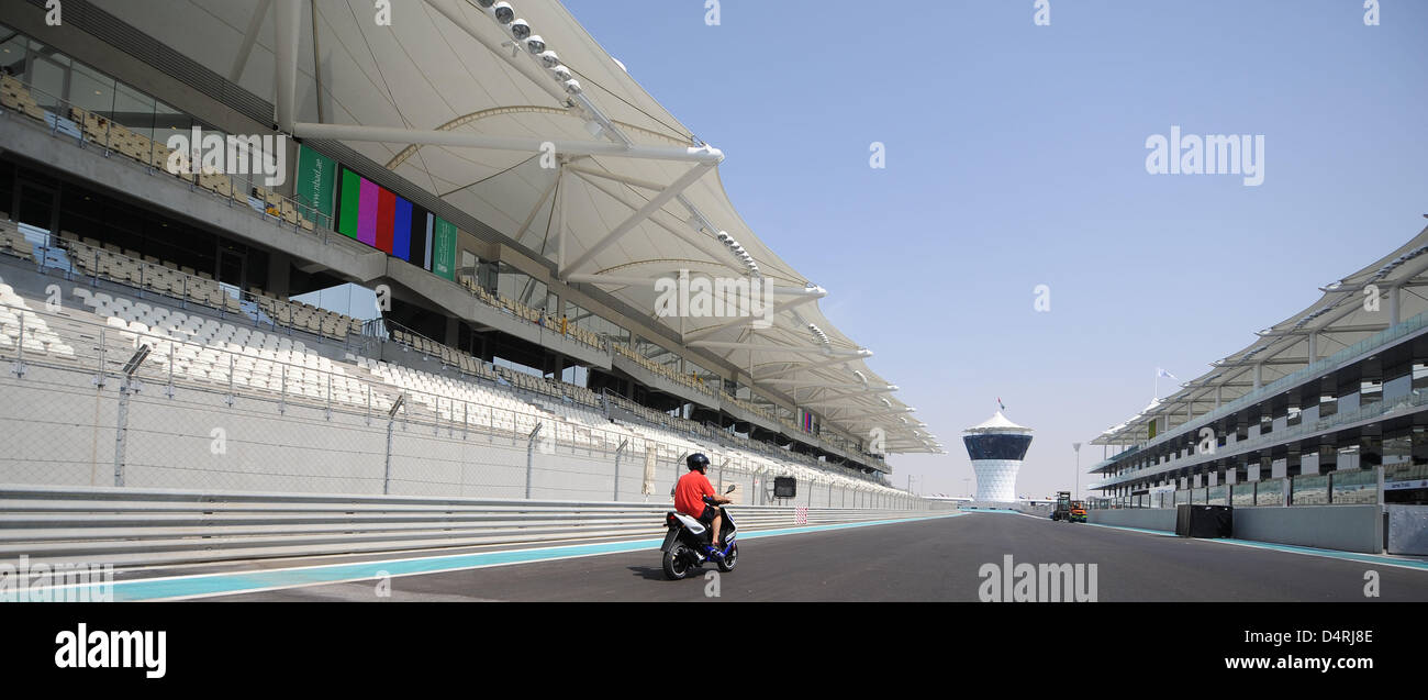 The newly built Yas Marina Circuit race track pictured in Abu Dhabi ...