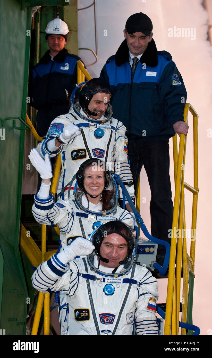 Expedition 23 launched from Baikonur Cosmodrome, sending astronauts Alexander Skvortsov, Mikhail ...