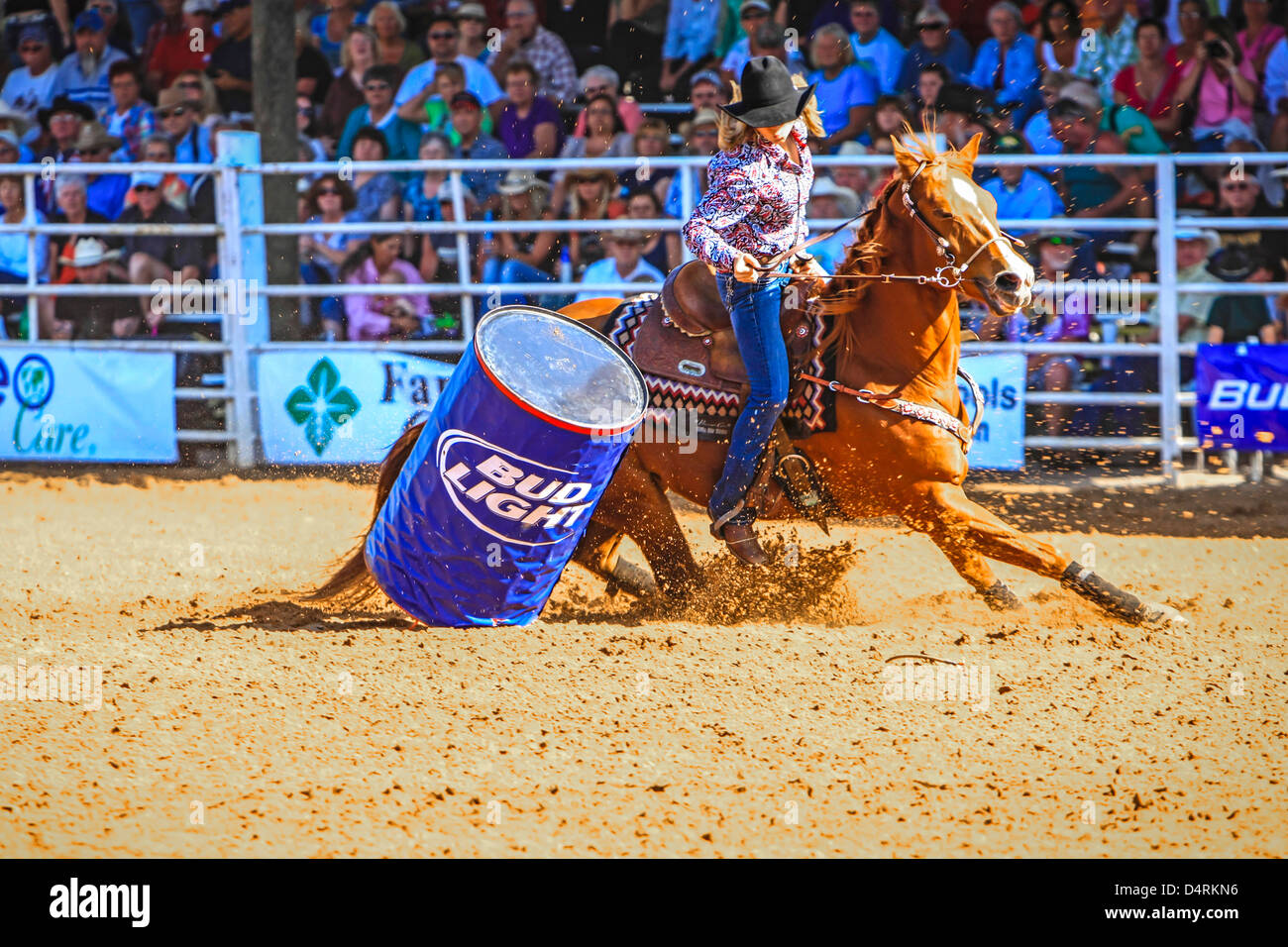 The Florida State 85th Rodeo Championships barrel racing event in ...