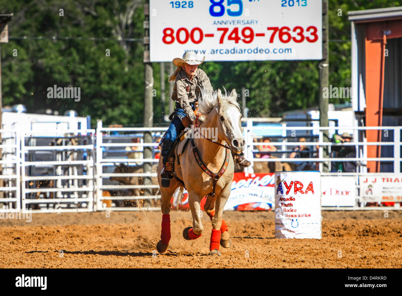 The Florida State 85th Rodeo Championships barrel racing event in ...