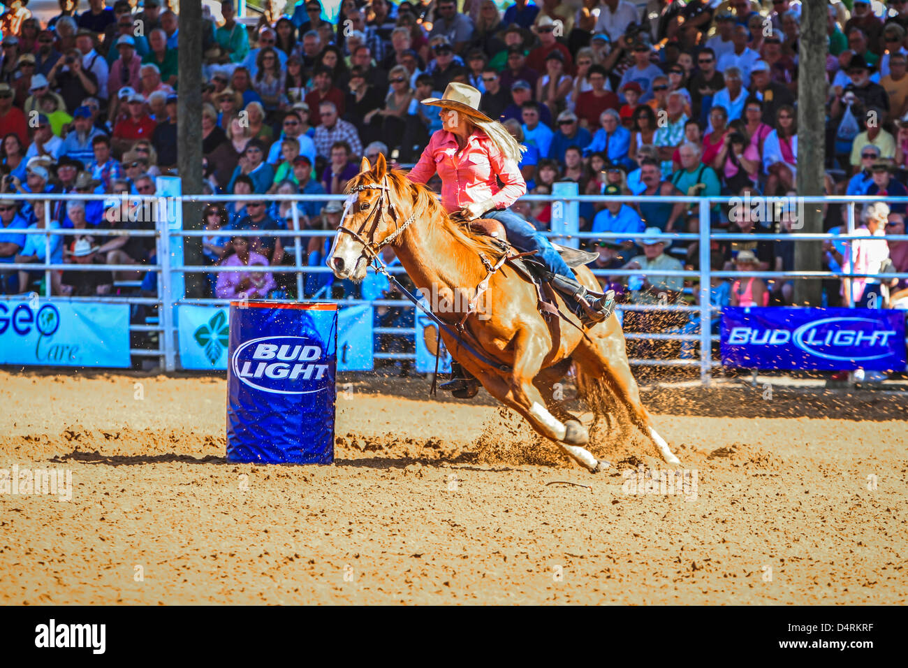 The Florida State 85th Rodeo Championships barrel racing event in ...
