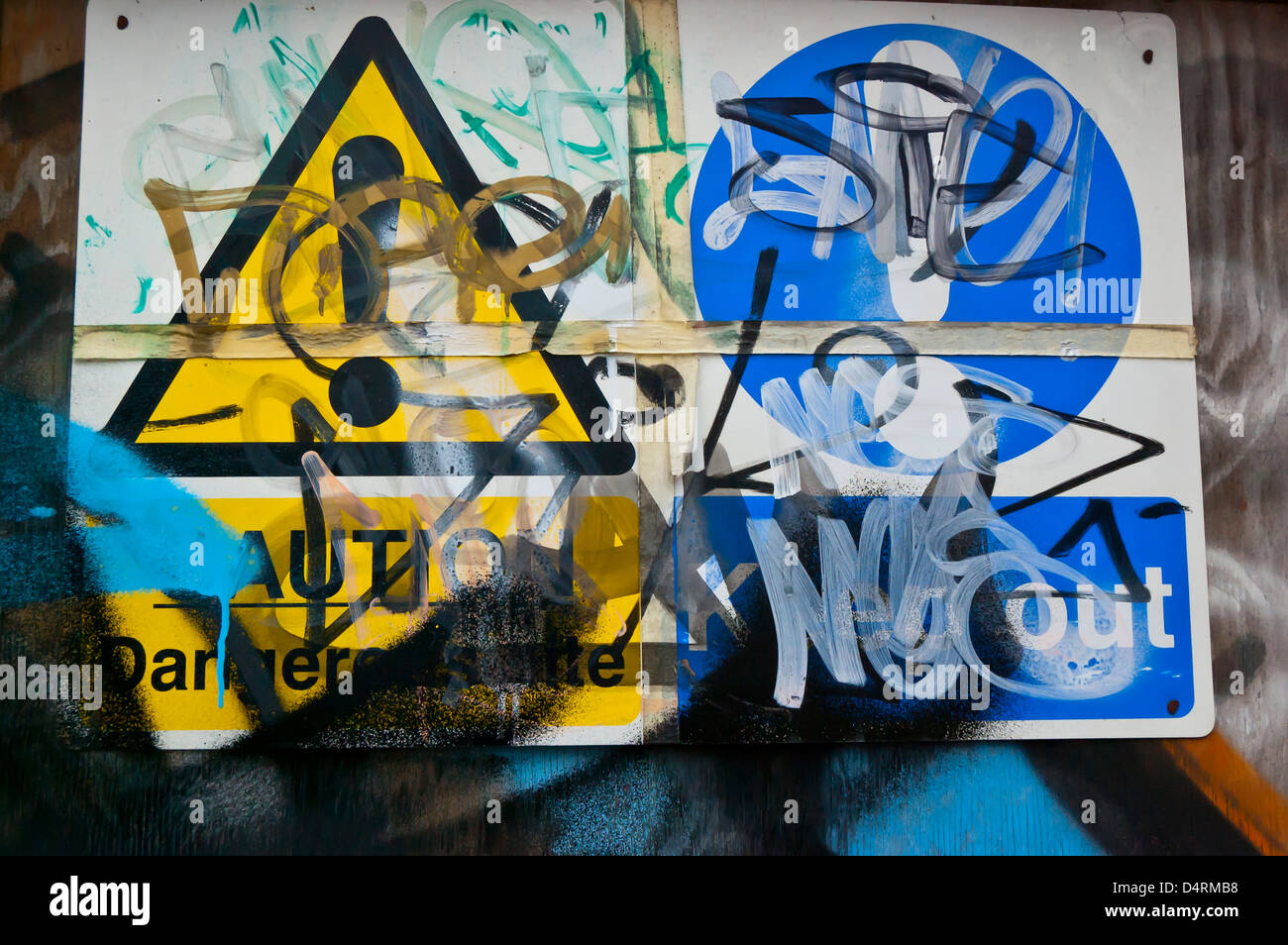 Graffiti on a road sign hi-res stock photography and images - Alamy