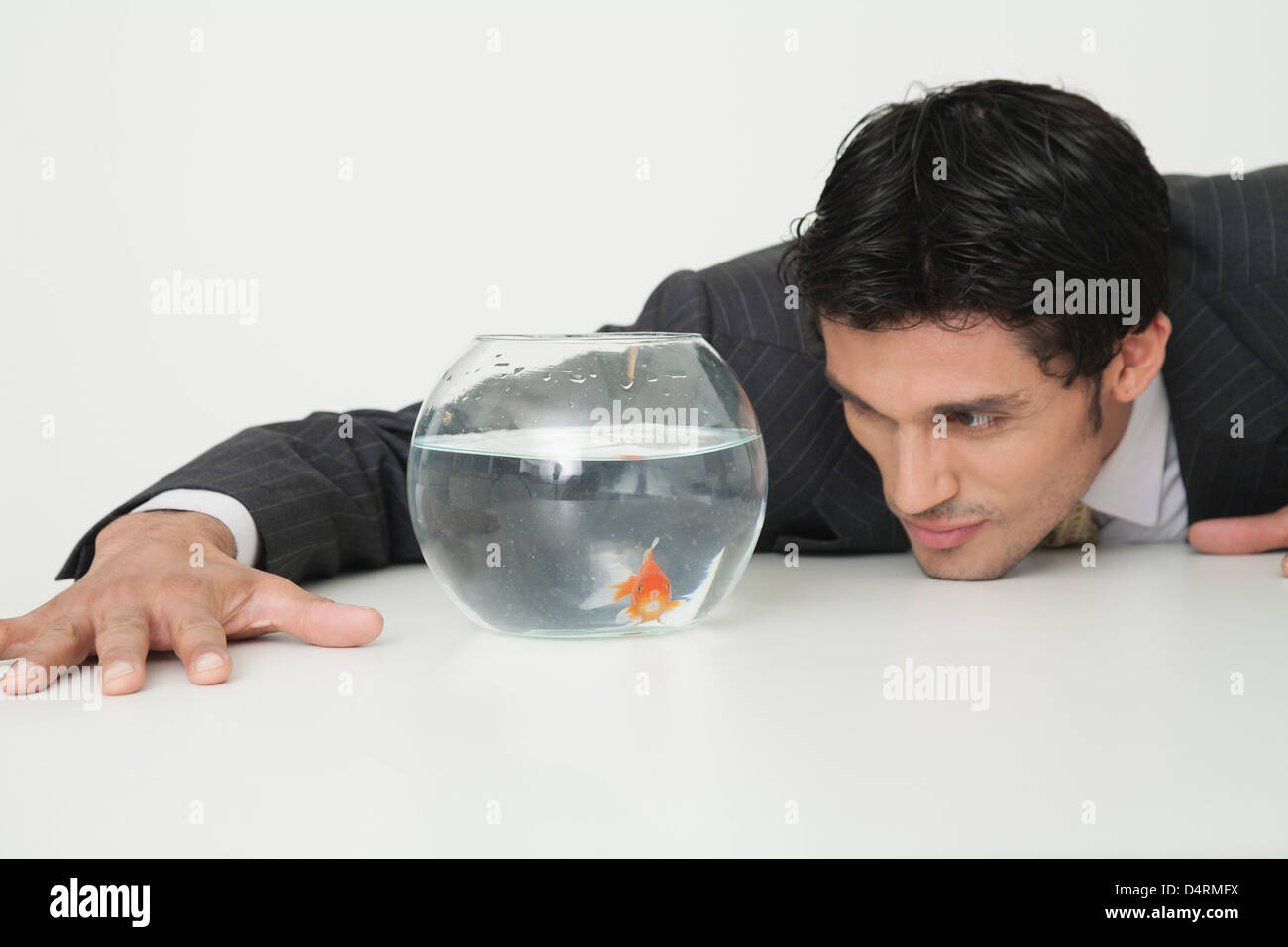 Man fishbowl head hi-res stock photography and images - Alamy