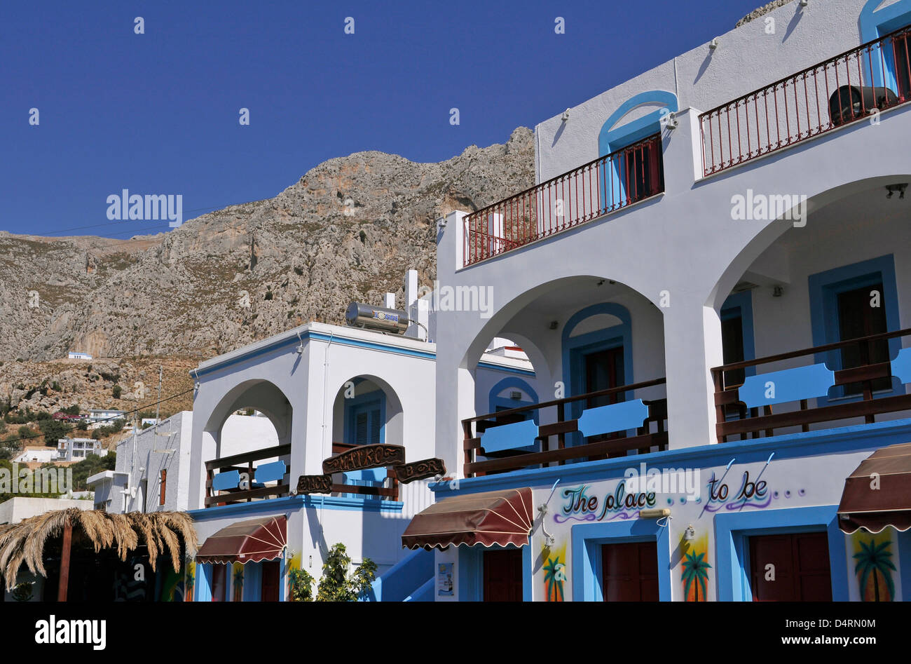 MAIKO SNACK BAR Masouri Kalymnos Greece Stock Photo - Alamy