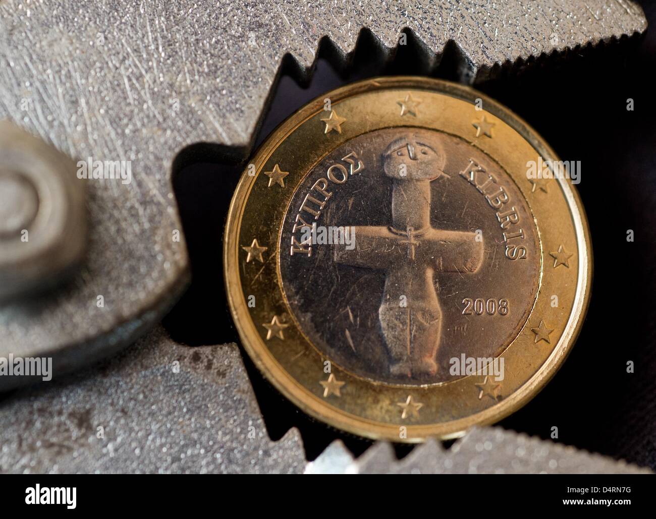 (ILLUSTRATION) An illustration dated 18 March 2013 shows a Cypriot euro ...