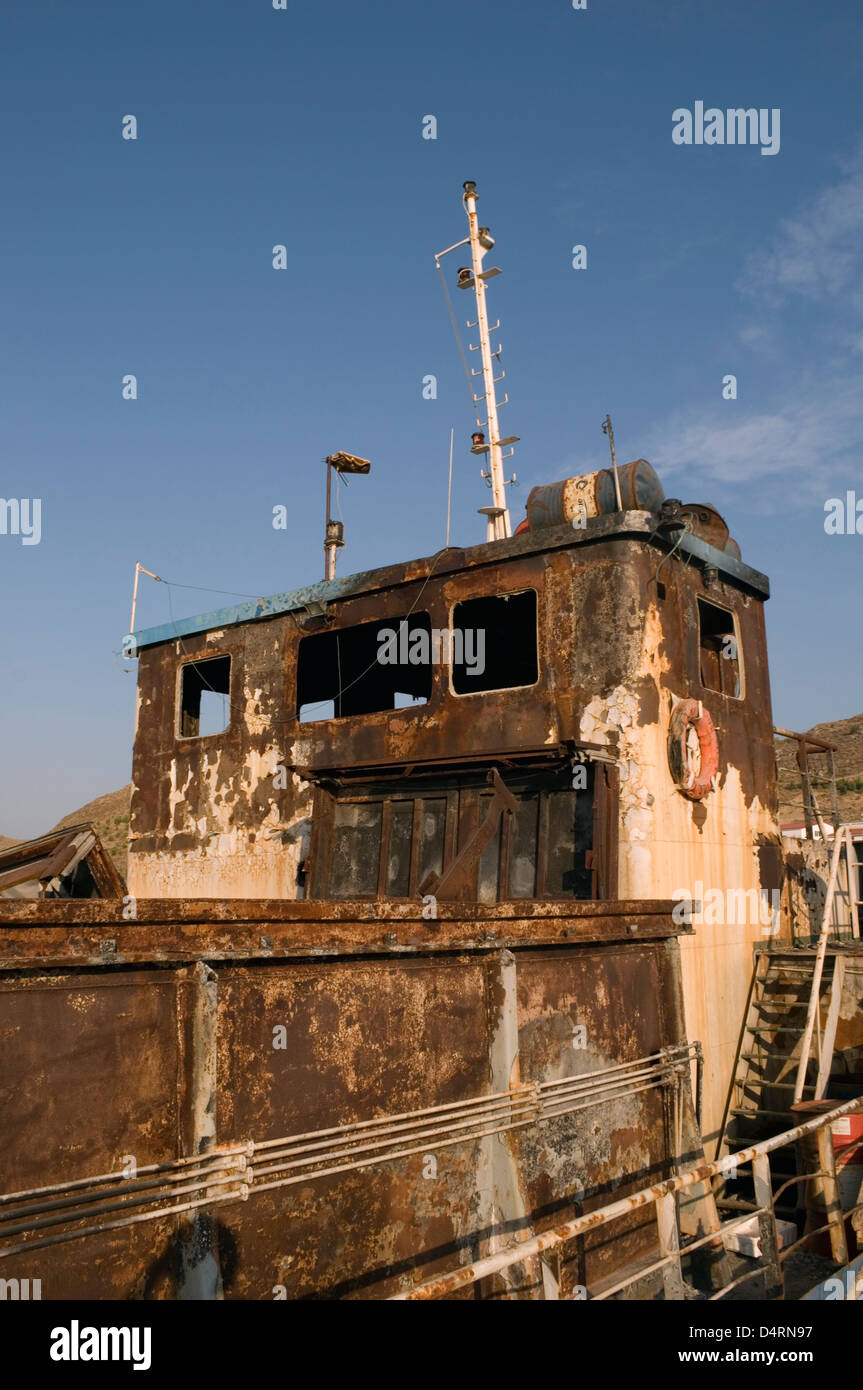 Burned and rusted boat Stock Photo - Alamy