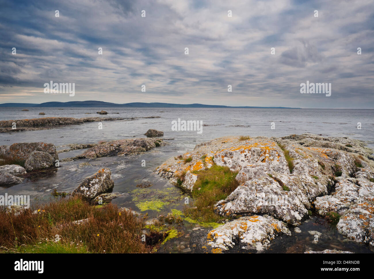 View across Galway Bay towards the Burren from seashore near Spiddal ... View across Galway Bay towards the Burren from seashore near Spiddal ...