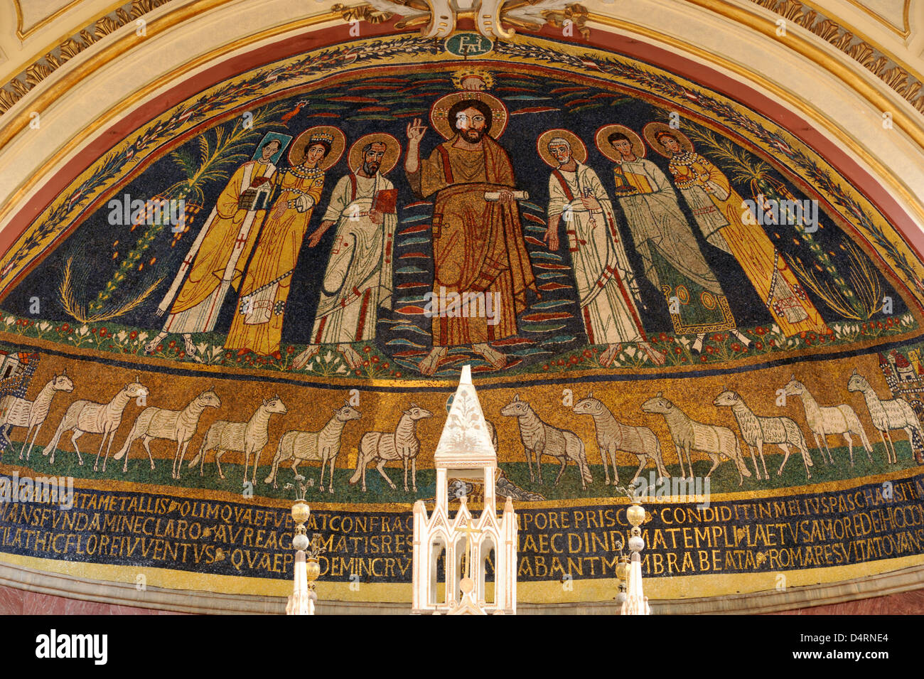 Italy, Rome, Trastevere, basilica of Santa Cecilia in Trastevere, apse ...