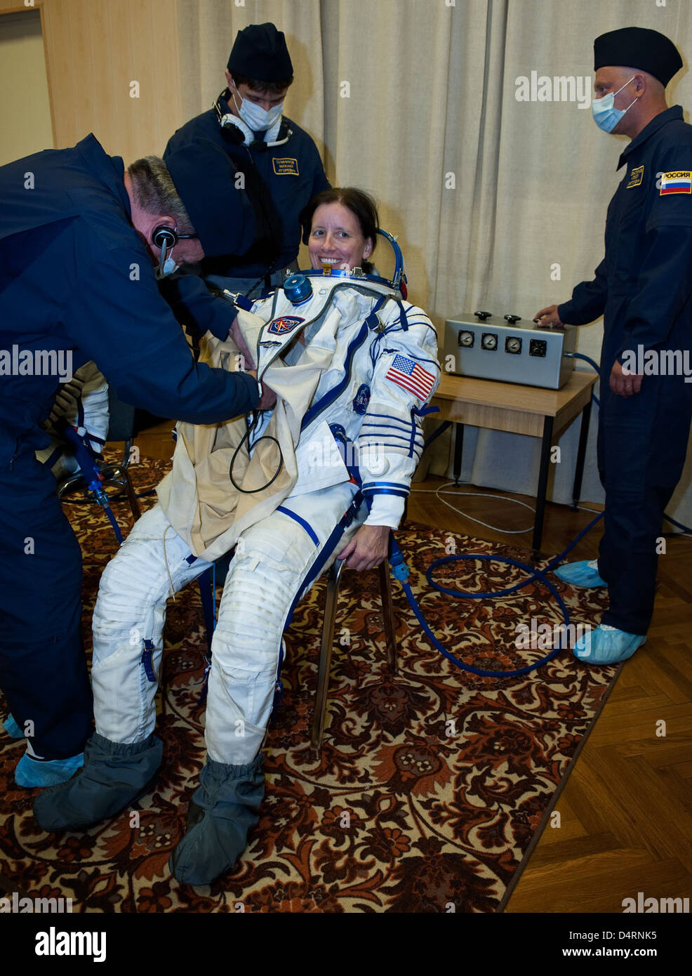 The Expedition 24 crew prepares for launch from Baikonur Cosmodrome in ...
