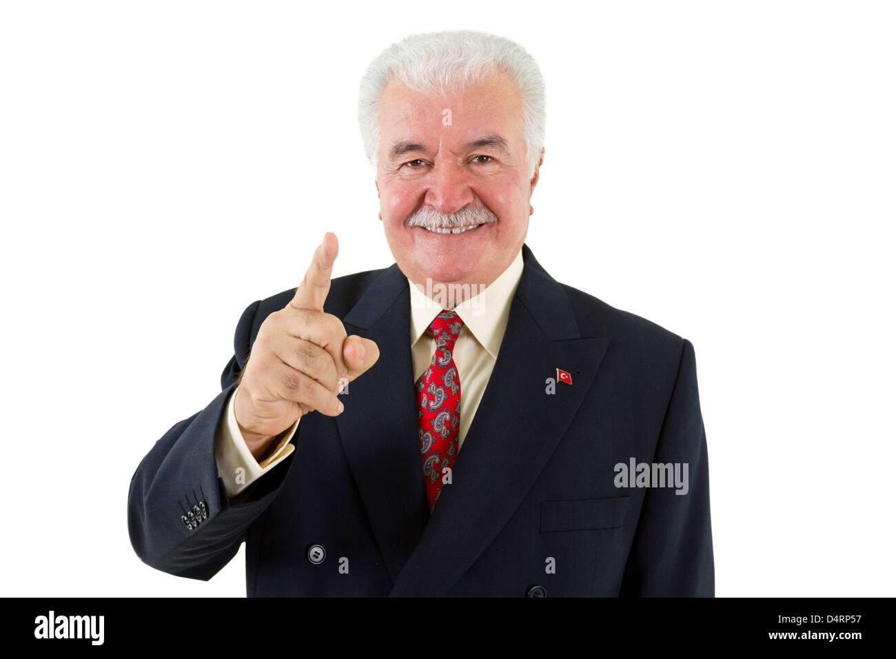 Politician making a point by pointing his finger Stock Photo - Alamy