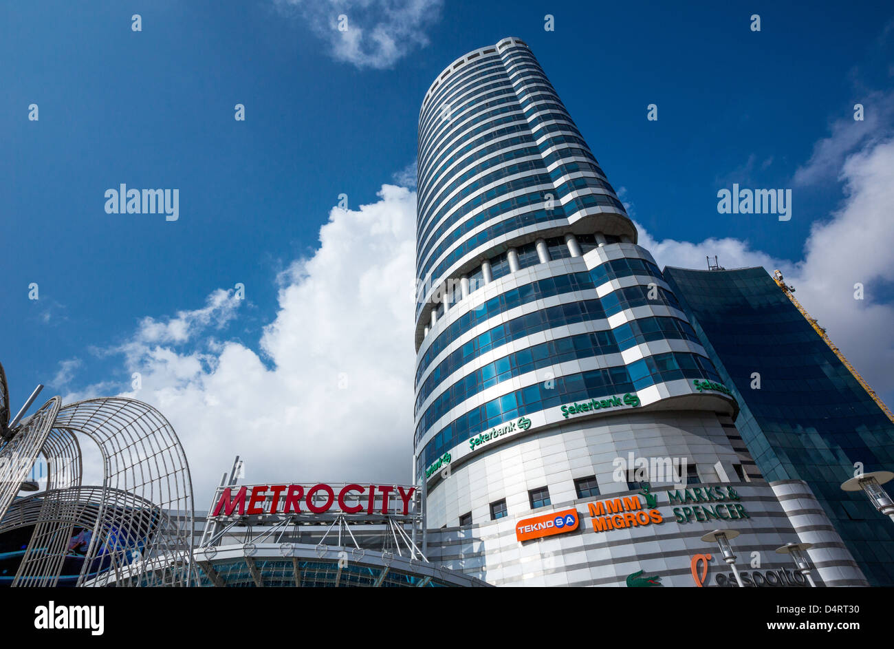 Europe Turkey Istanbul, the towers at the entrance of the Levent metro ...
