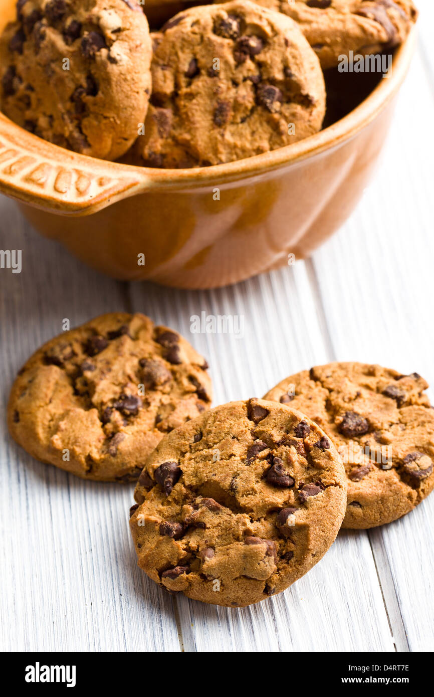 the chocolate cookies on kitchen table Stock Photo - Alamy