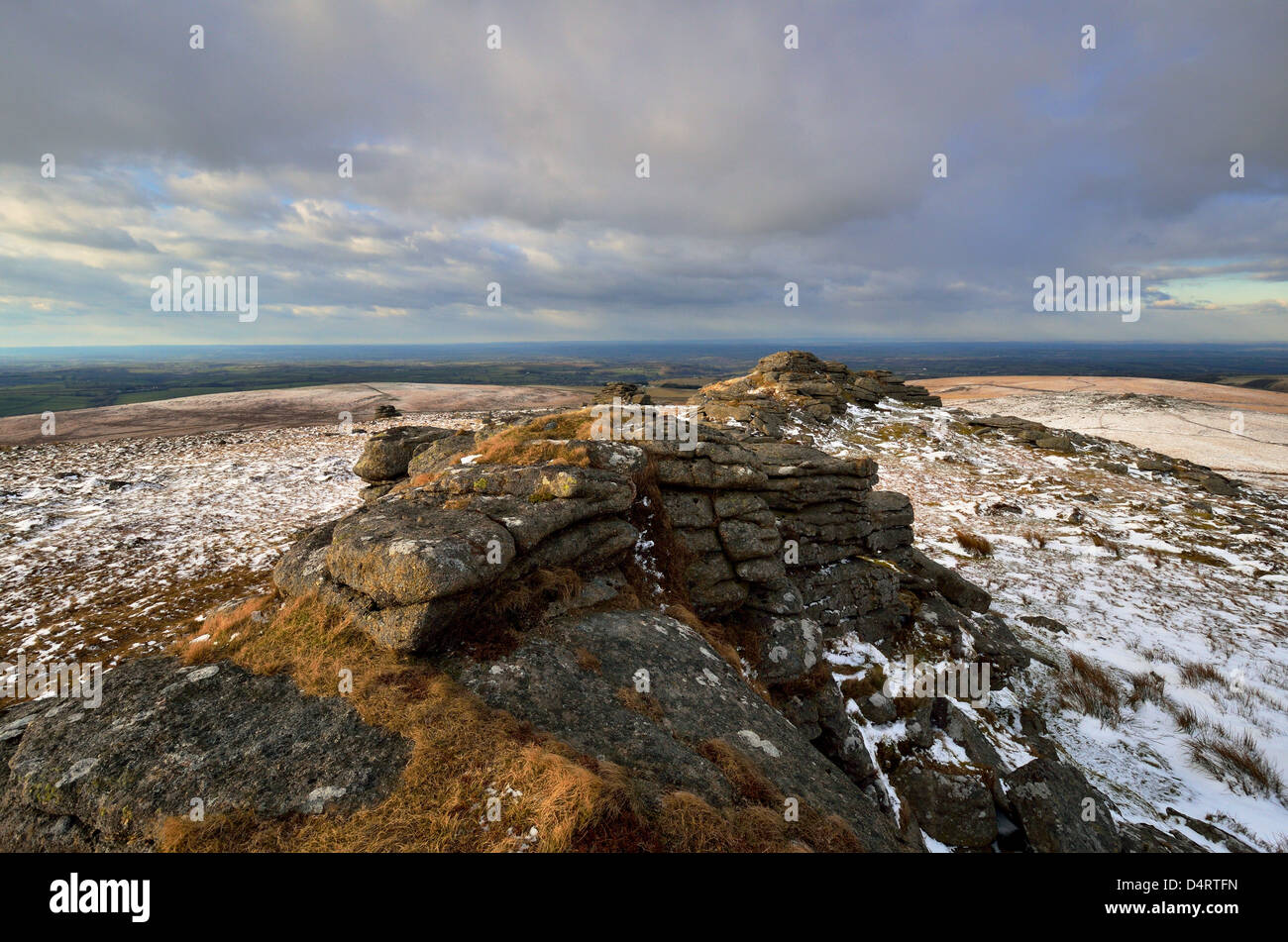 Looking north across Devon from the top of West Mill Tor, Dartmoor ...