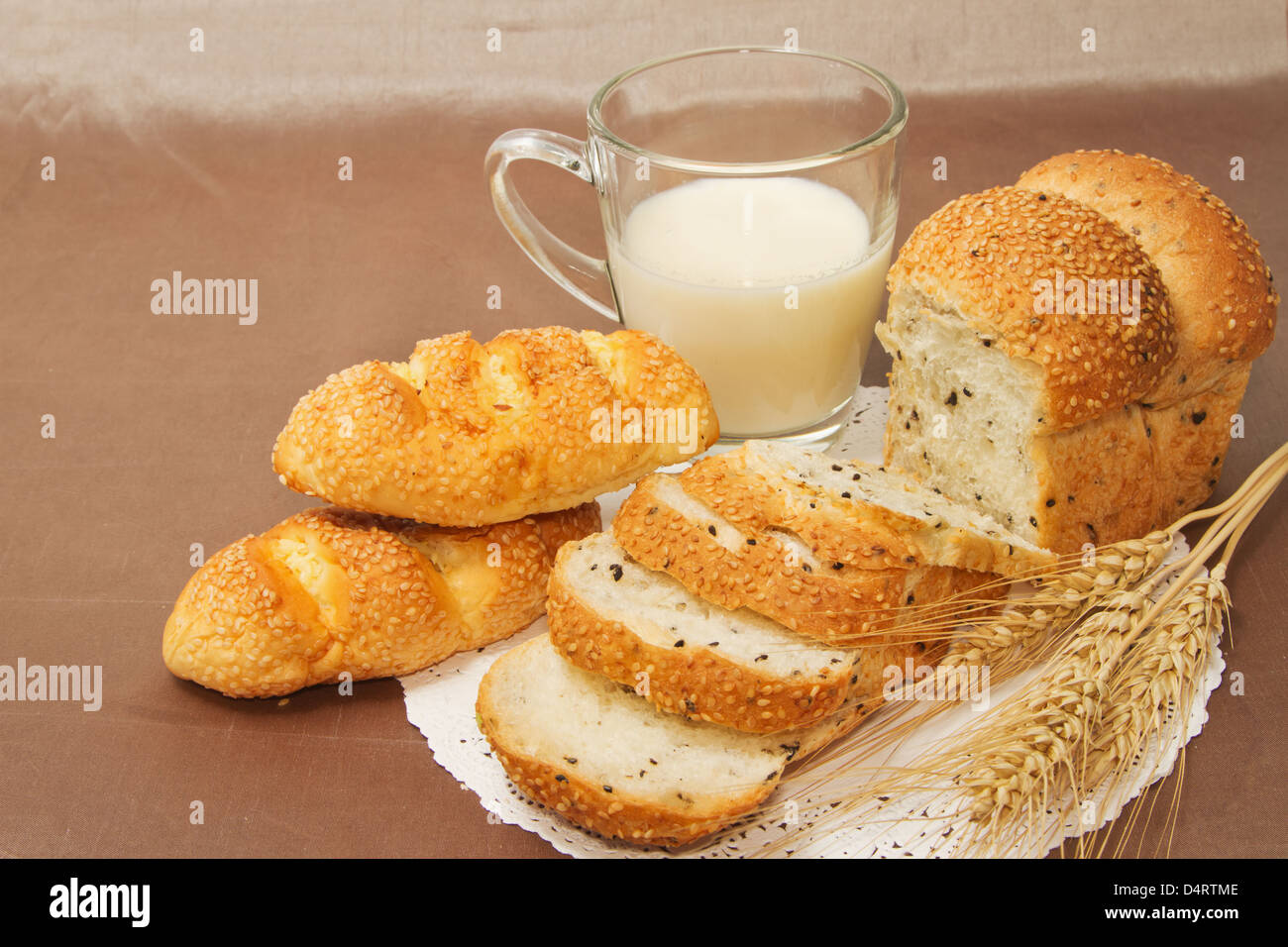 Healthy breakfast menu ,whole wheat bread with soybean milk Stock Photo ...