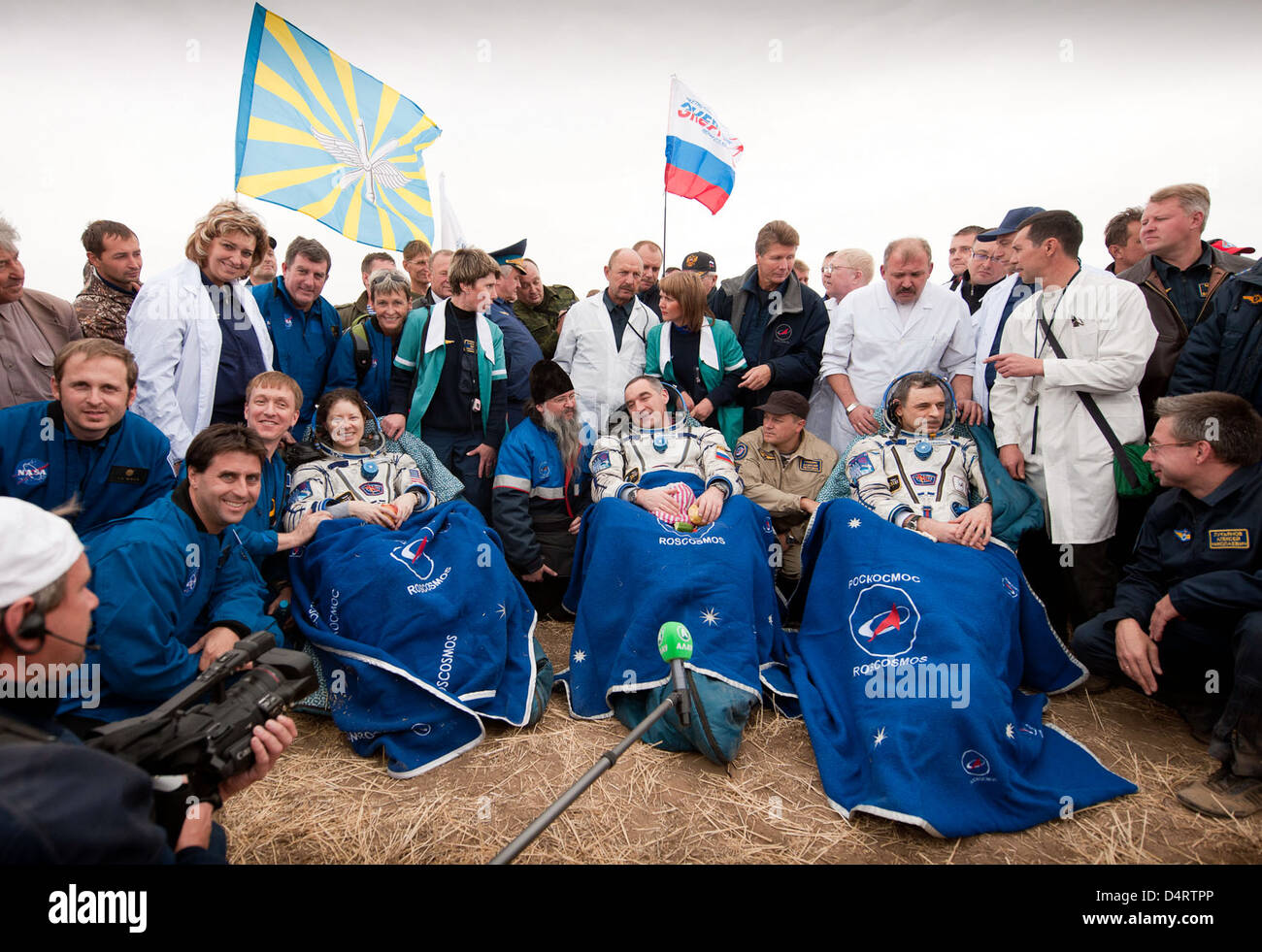 Expedition 24 astronauts, including Commander Alexander Skvortsov, land safely in Kazakhstan ...