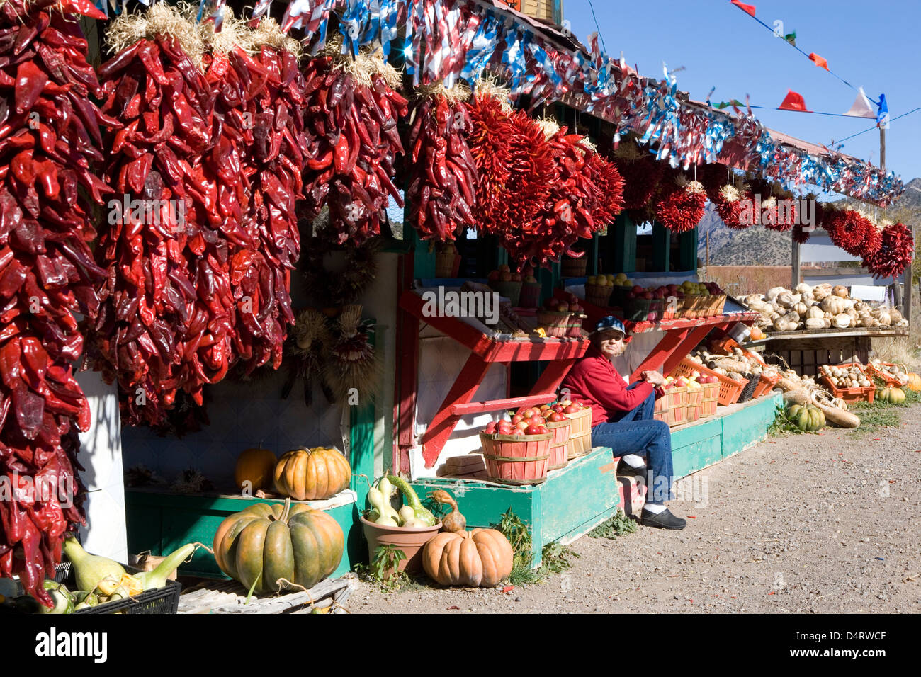New Mexico: dried red chiles Stock Photo - Alamy