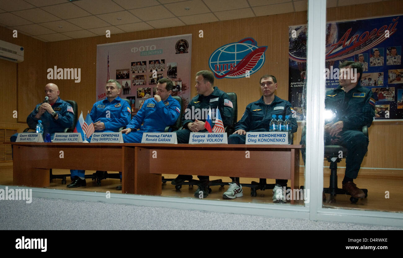 The Expedition 25 crew, including astronauts and cosmonauts such as Oleg Kononenko, Alexander ...