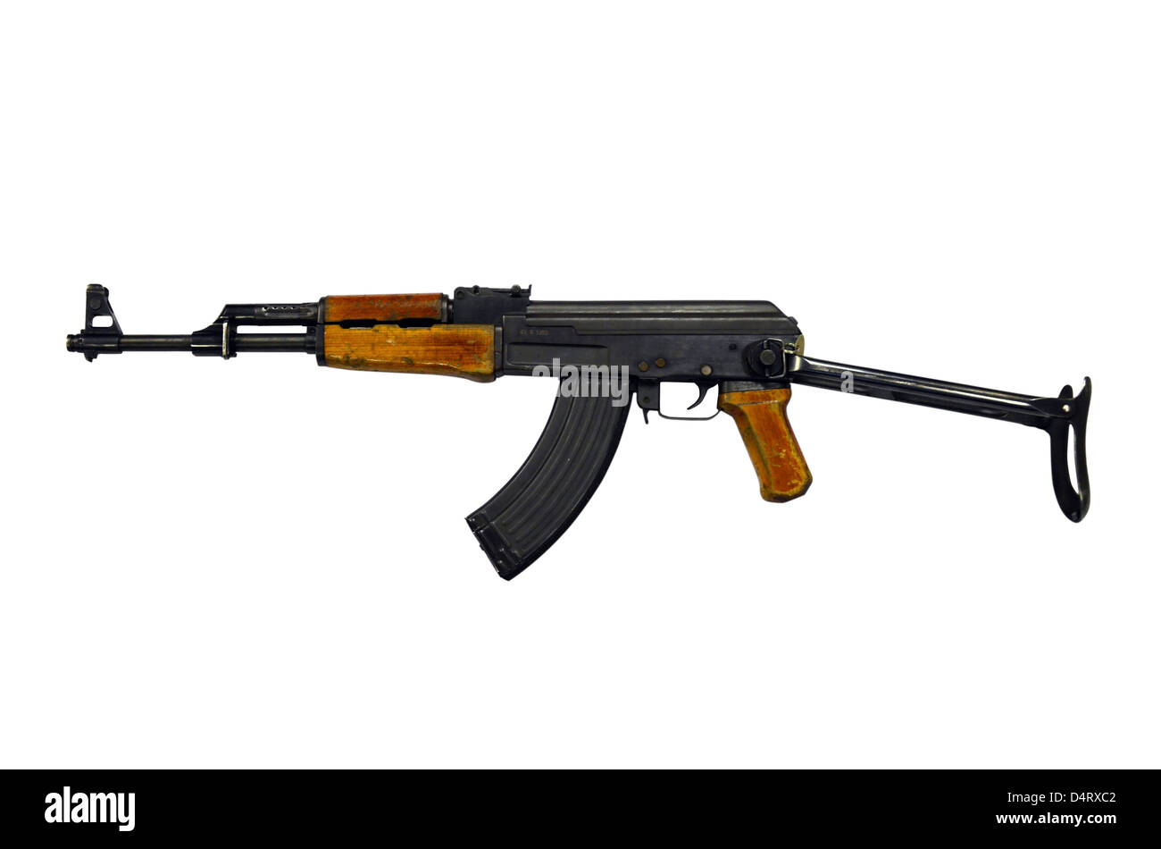 Russian AK-47 assault rifle with folding metal butt Stock Photo - Alamy