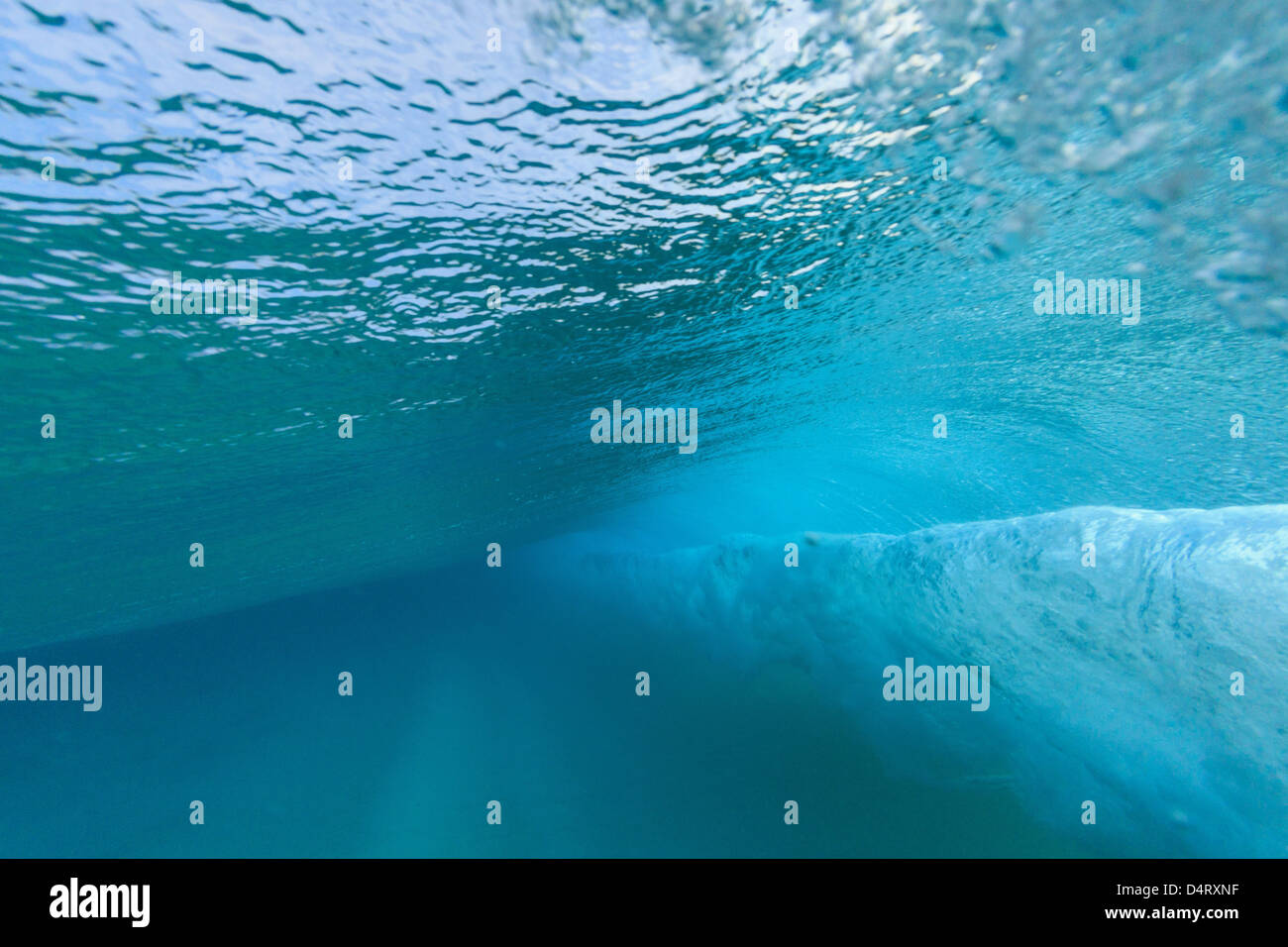 Crashing wave viewed underwater Stock Photo - Alamy