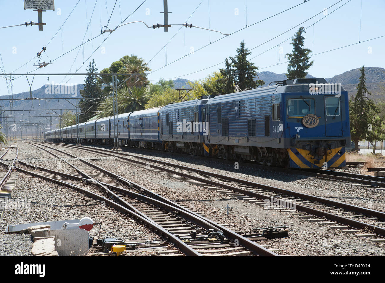 The Blue Train in the Karoo at Matjiesfontein South Africa famous ...