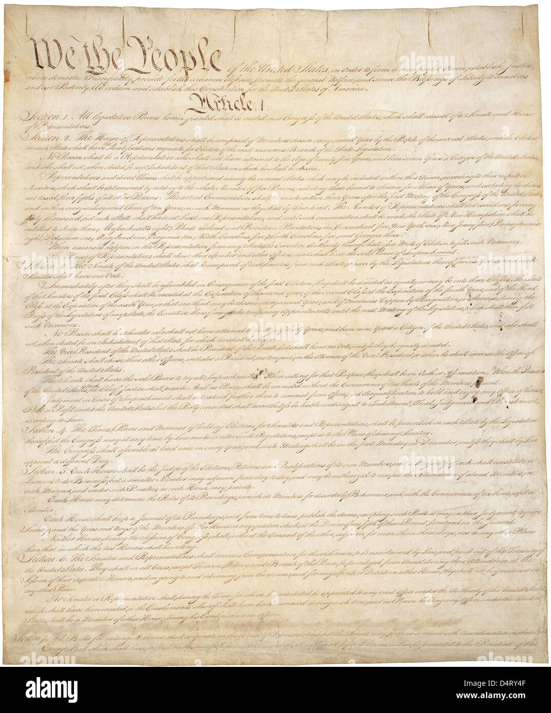 The u s constitution document hi-res stock photography and images - Alamy