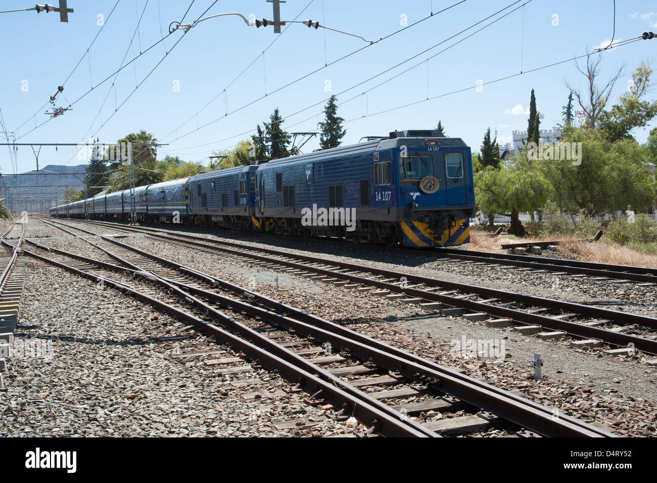 The Blue Train in the Karoo at Matjiesfontein South Africa famous ...