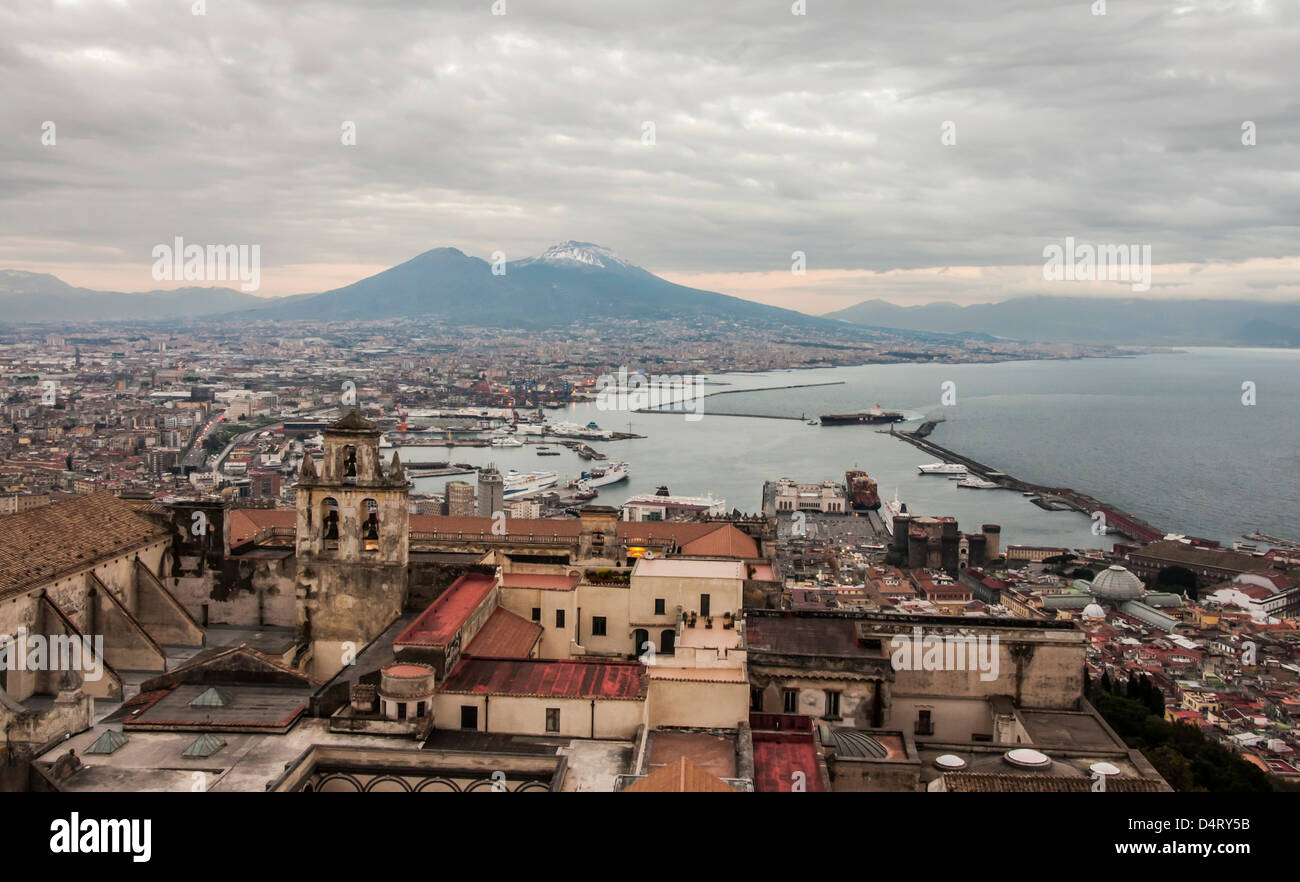 view of the volcano and bay of naples, italy Stock Photo - Alamy