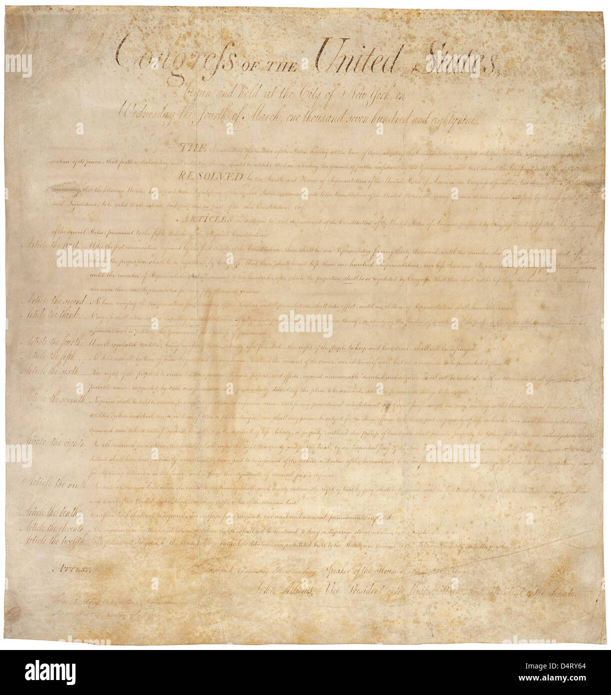 The U.S. Bill of Rights, enacted in 1789, is a foundational document ...